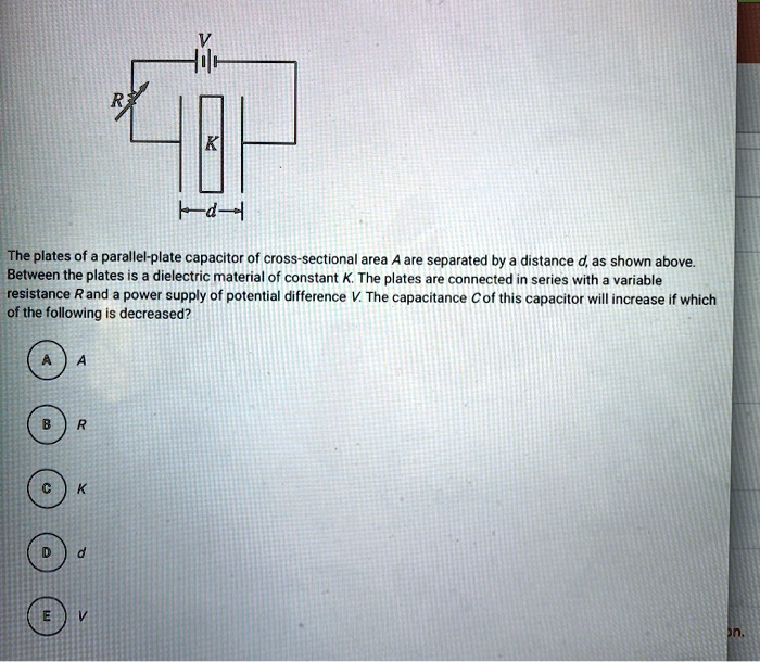SOLVED: The plates of a parallel-plate capacitor of cross-sectional ...