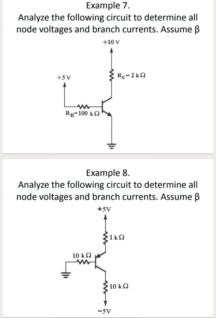 SOLVED: Example 7. Analyze the following circuit to determine all node voltages and branch ...