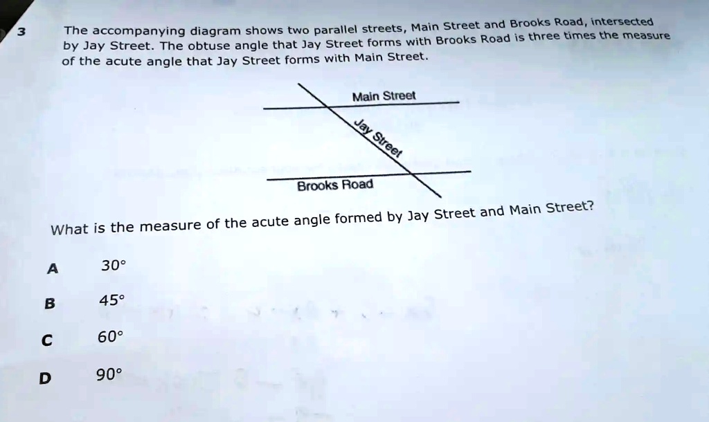 3 The accompanying diagram shows two parallel streets, Main Street and ...