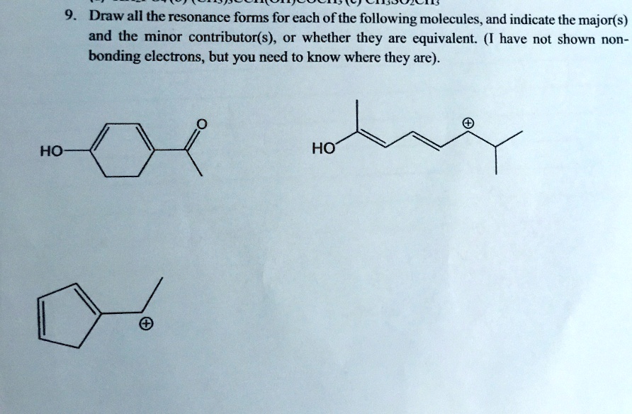 SOLVED: Draw all the resonance forms for each of the following ...