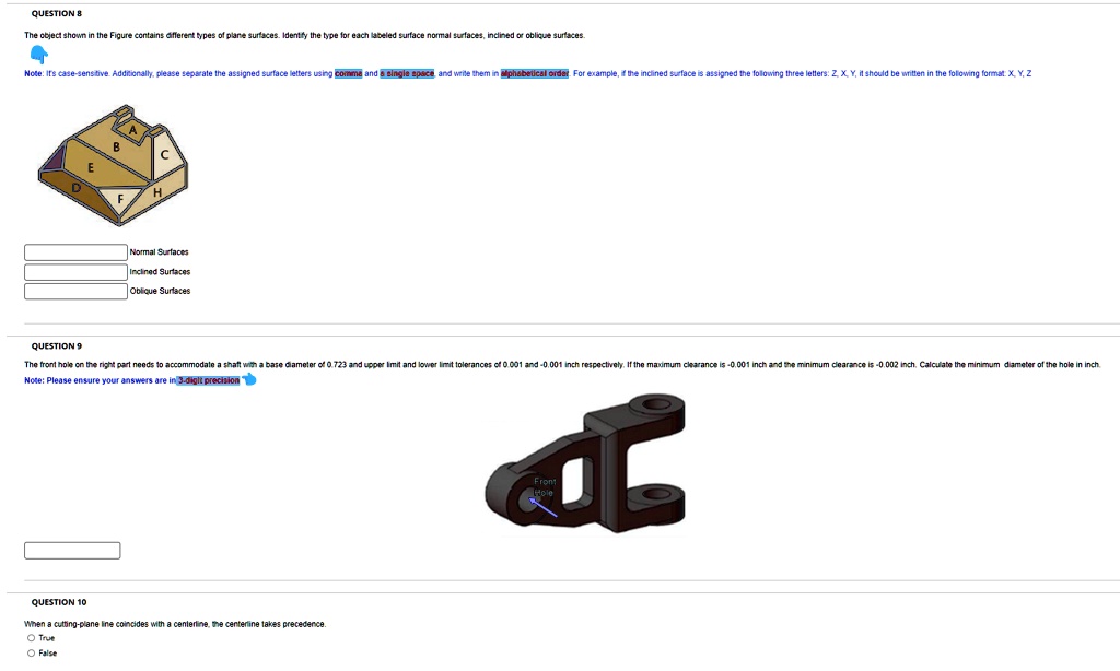QUESTION 8 The object shown in the Figure contains different types of ...