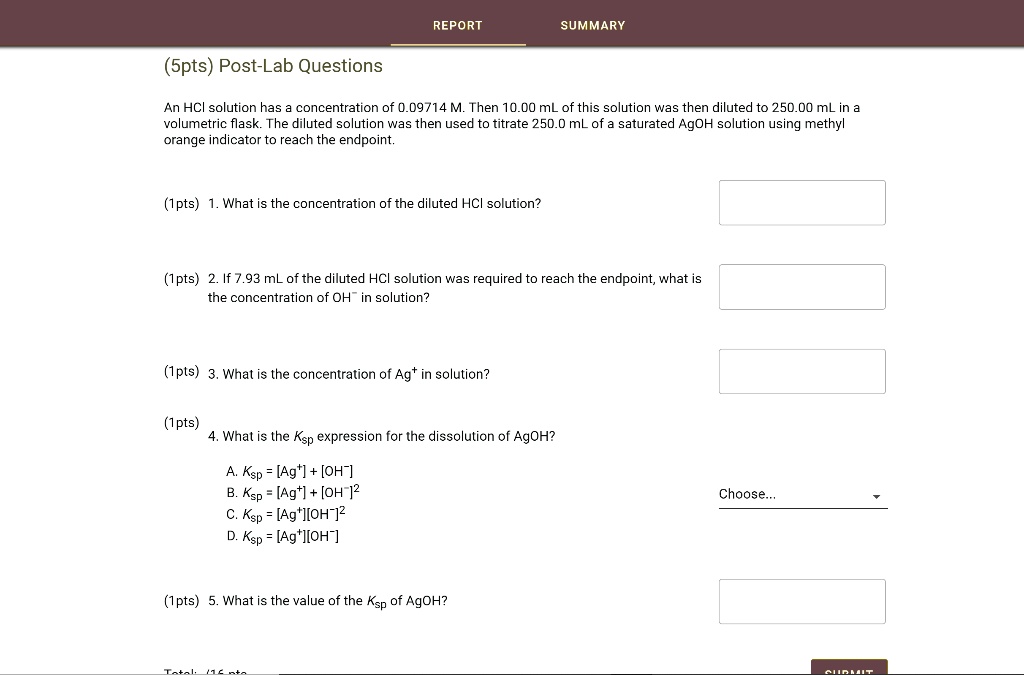 SOLVED: REPORT SUMMARY (Spts) Post-Lab Questions An HCI solution has ...