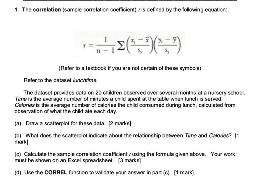 The Correlation Sample Correlation Coefficient R Is… Solvedlib