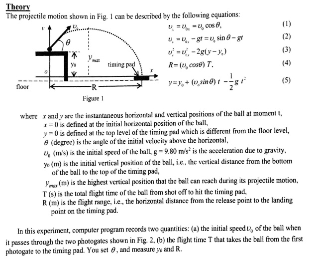 SOLVED: Theory: The projectile motion shown in Fig. can be described by ...