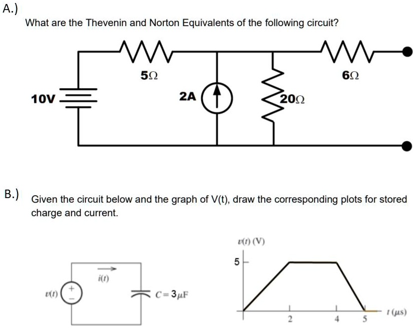 SOLVED: A.) What are the Thevenin and Norton Equivalents of the following circuit? 502 Î© 62 Î ...