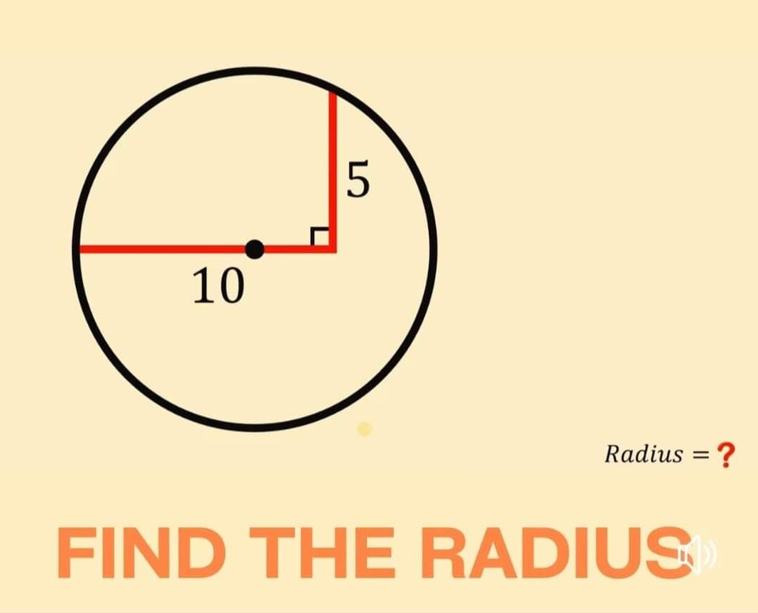 SOLVED: Radius = ? FIND THE RADIUS