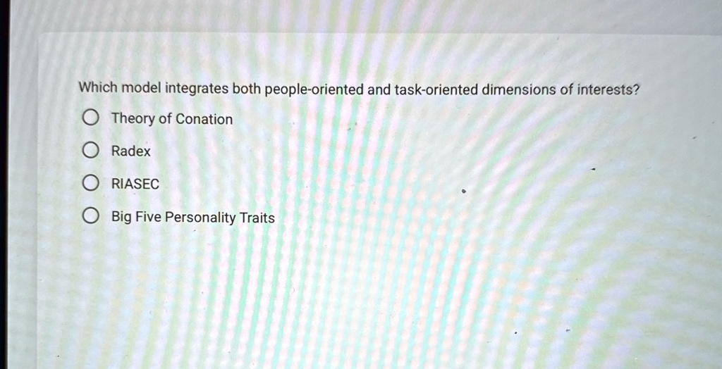 which model integrates both people oriented and task oriented ...