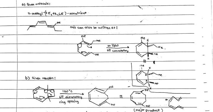 a) Given molecule: 7-methyl-(2E, 4Z, 6E)-nonatriene this can also be ...
