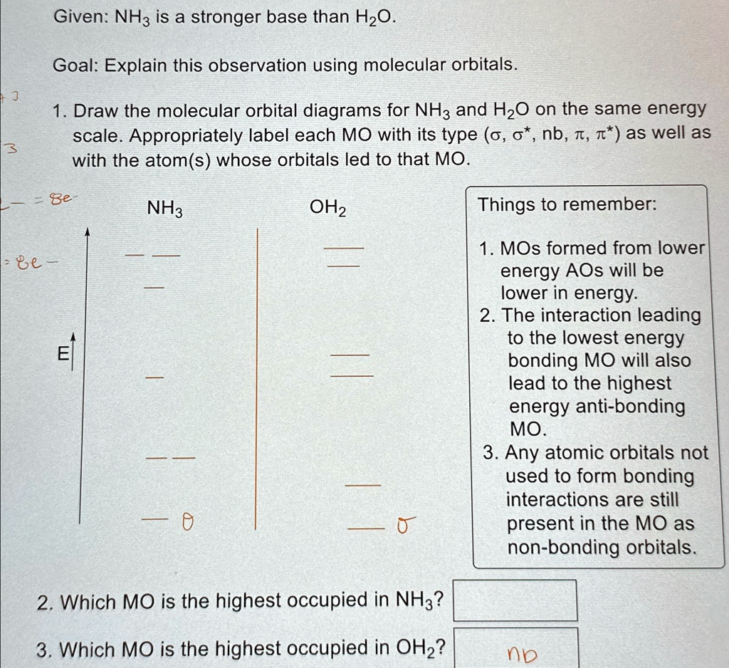 given nh3 is a stronger base than h2o goal explain this observation ...