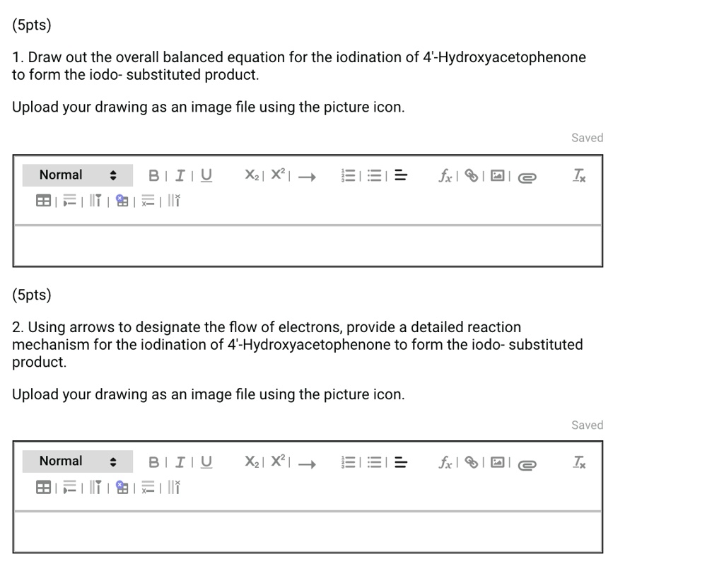 SOLVED: Draw out the overall balanced equation for the iodination of 4 ...