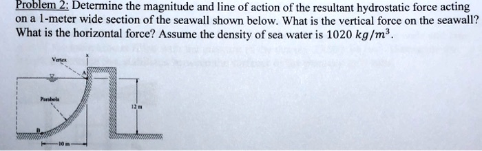 SOLVED: Problem 2: Determine the magnitude and line of action of the resultant hydrostatic force ...