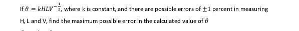 SOLVED: If θ=k H L V^-(1)/(2), where k is constant, and there are ...