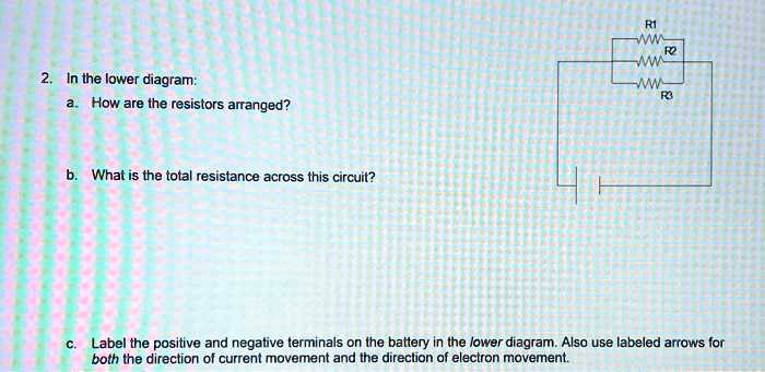 In the lower diagram: How are the resistors arranged? What is the total ...