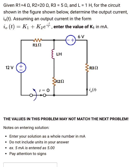 SOLVED: Given R1=4 Î©, R2=20 Î©, R3=5 Î©, and L=1 H, for the circuit shown in the figure below ...