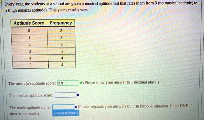 every ear the students at school are given musical aptilude test that ...