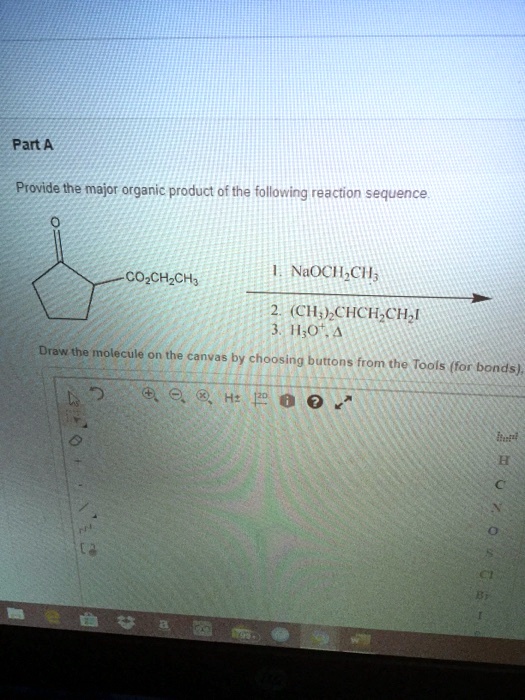 part a provide the major organic product of the following reaction sequence cozchzch naochch ...