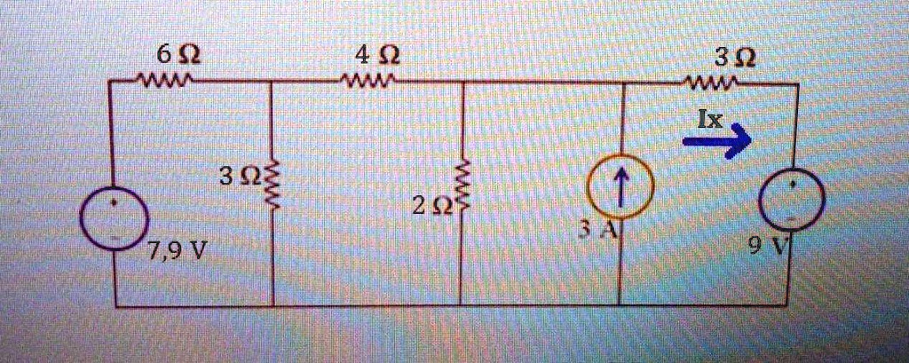 Solved In The Circuit Given Below How Many Amps Is The Value Of The Current Ix Calculated By