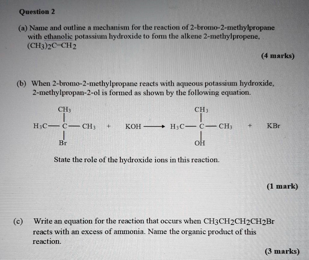 Name and outline a mechanism for the reaction of 2-bromo-2 ...