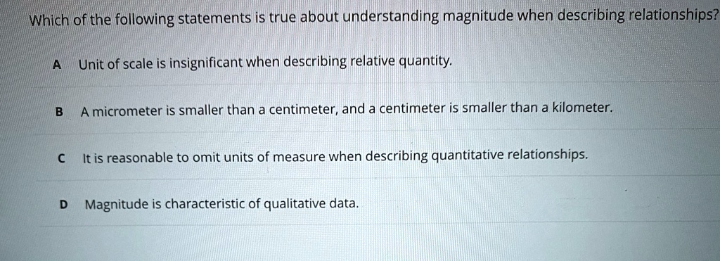 SOLVED: 'Please help Which of the following statements is true about ...