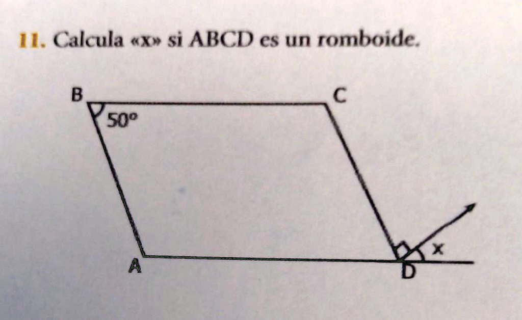 SOLVED: Calcula «x» si ABCD es un romboide ayuda porfa 1l. Calcula Xw ...