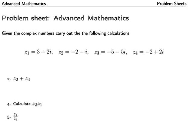 SOLVED: Advanced Mathematics Problem Sheets Problem sheet: Advanced ... SOLVED: Advanced Mathematics Problem Sheets Problem sheet: Advanced ...