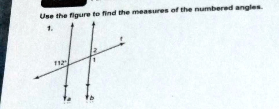 use the figure to find the measures of the numbered angles find the ...