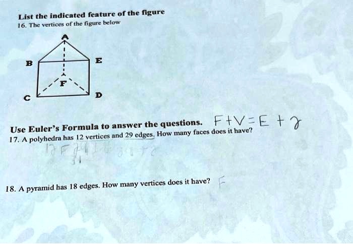 SOLVED: List the indicated feature of the figure 16.The vertices of the ...