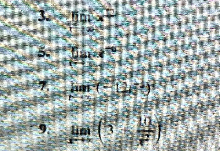 Solved Determine The Limits At Infinity 3 Lim 5 Lim Hm5126 U