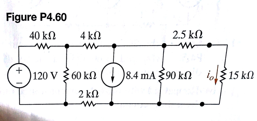 Solved A Find The Current I0 In The Circuit In Fig P4 60 By Making A Succession Of