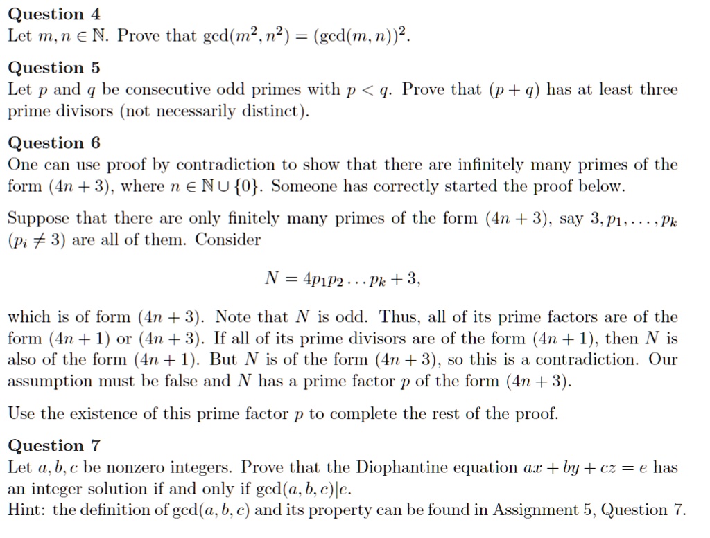 Solved Question 1 Let M And N Be Positive Integers Prove That Gcdm2 N2 Gcdm N2 1722