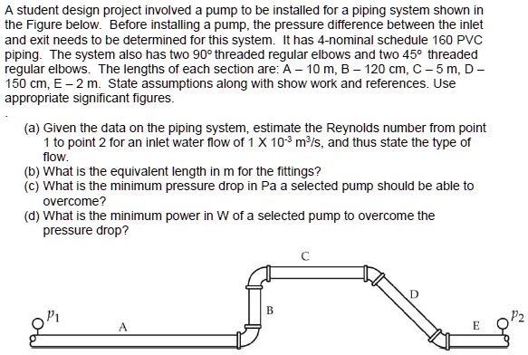 [GET ANSWER] A student design project involved a pump to be installed ...