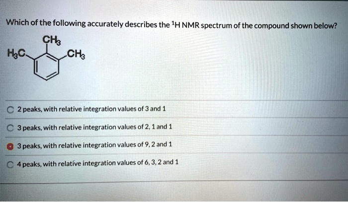 SOLVED: Which of the following accurately describes the 1H NMR spectrum ...