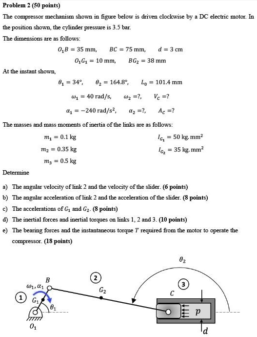 SOLVED: Problem 2 (50 points): The compressor mechanism shown in the ...
