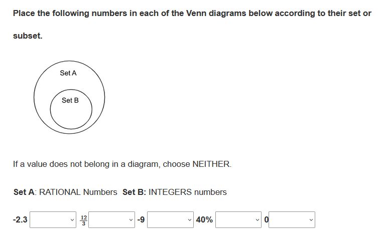 SOLVED: Place the following numbers in each of the Venn diagrams below ...