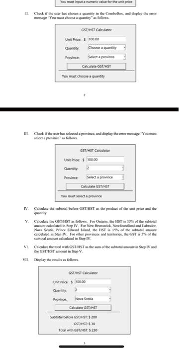 Create A C Windows Forms Application For Calculating Gst Hst Similar To Project 1 The C