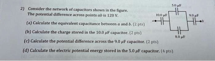 SOLVED: 2) Consider the network of capacitors shown in the figure The potential difference ...