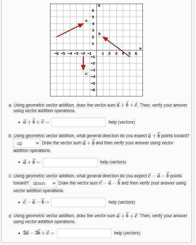 t 1 2 using geometric vector addition draw the vector sum b then verify your answer using vector ...