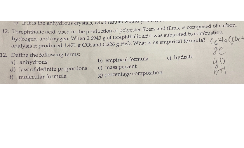 12. Terephthalic acid, used in the production of polyester ficid was ...