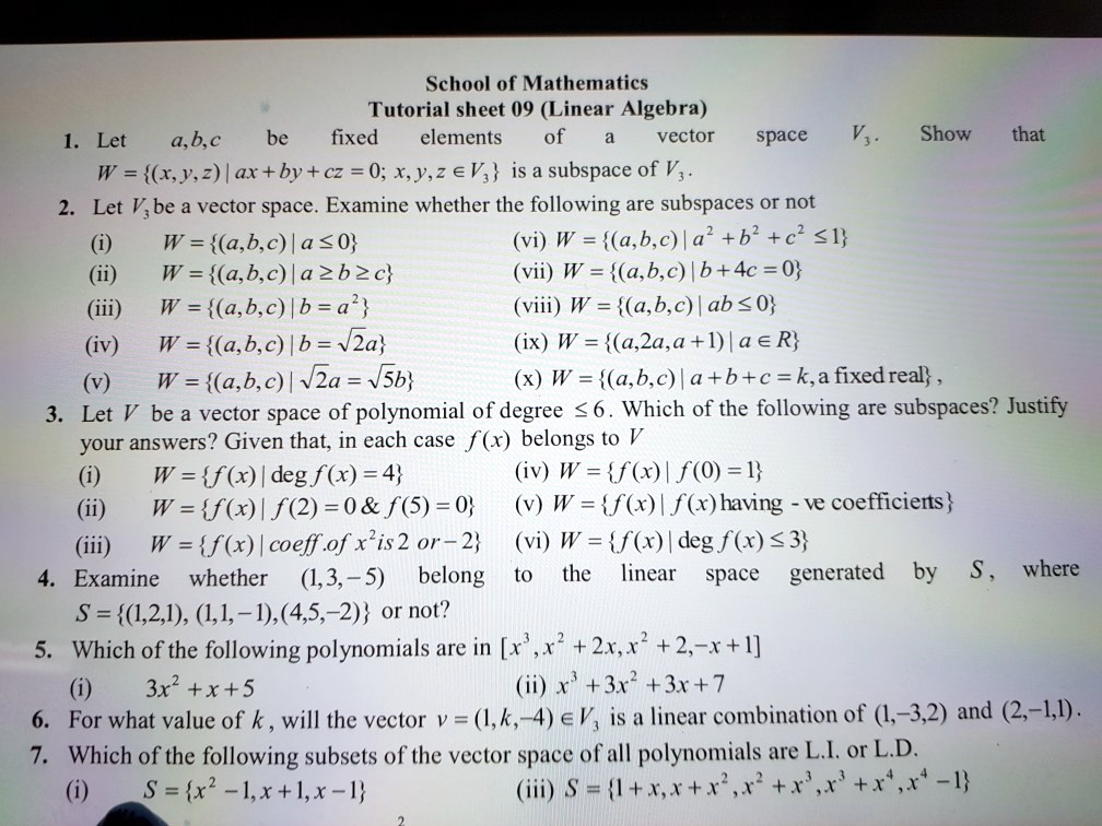 Vector Space And Subspace Difference