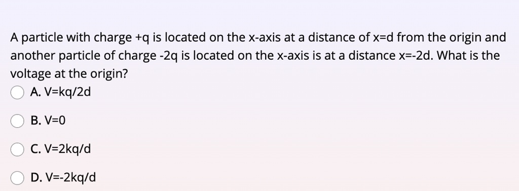 SOLVED: particle with charge +q is located on the X-axis at a distance of x-d from the origin ...