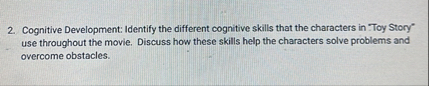 SOLVED: 2. Cognitive Development: Identify the different cognitive ...