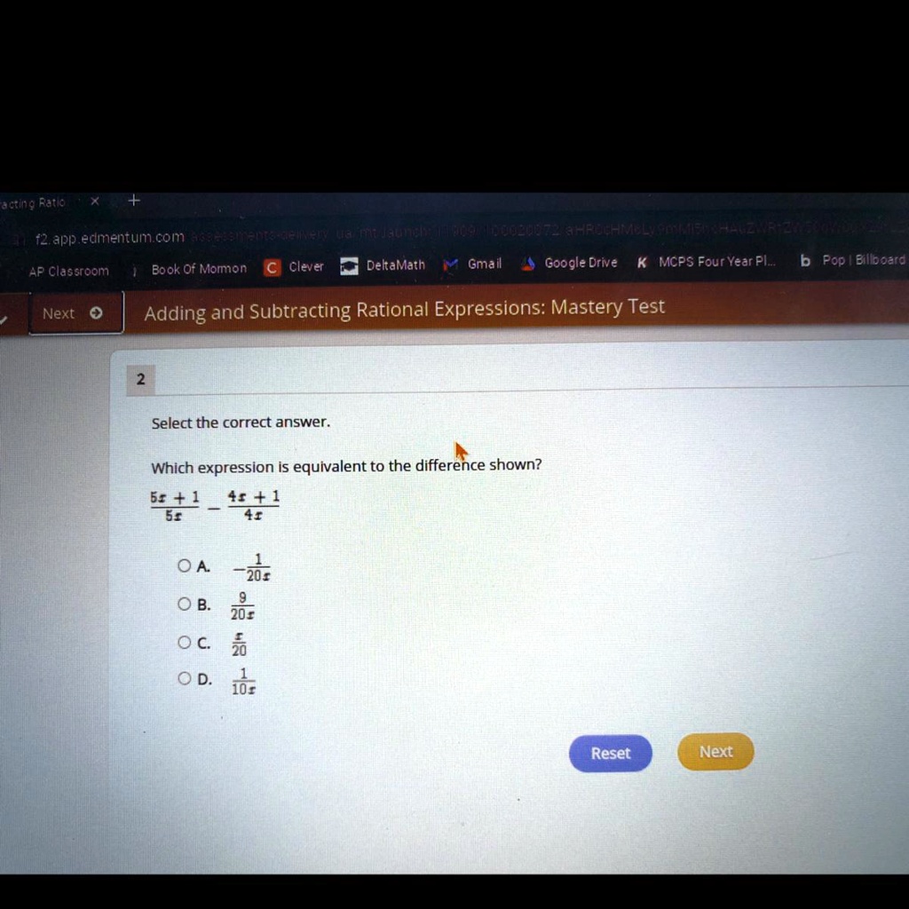 SOLVED: Which expression is equivalent to the difference shown? Aceing Ratio #2-app edmentum coi ...