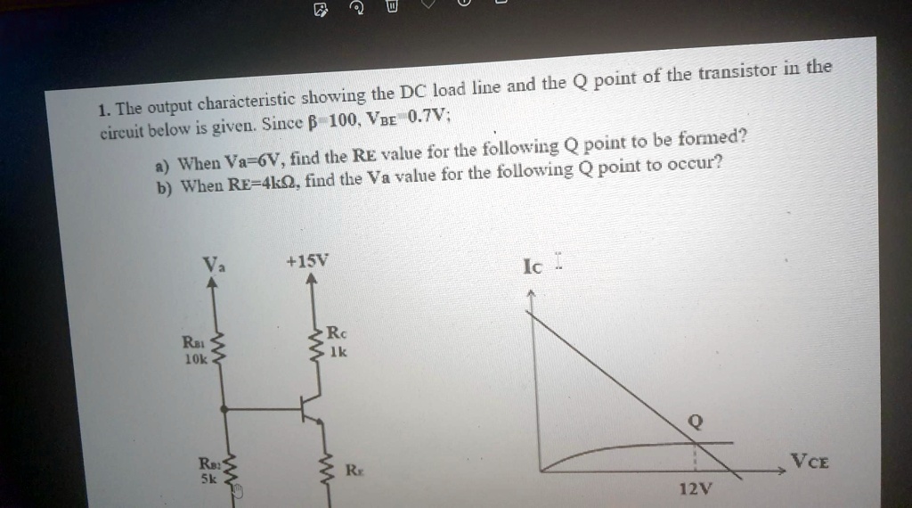SOLVED: Texts: 1. The output characteristic showing the DC load line and the Q point of the ...