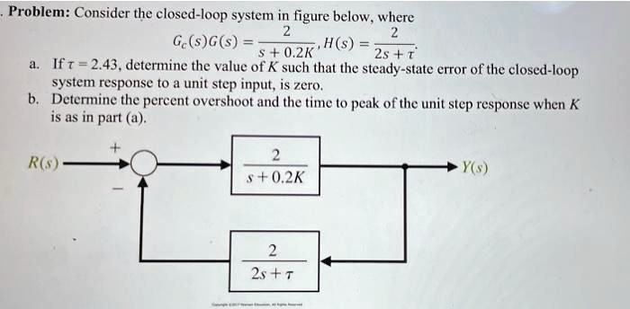 SOLVED: Problem: Consider the closed-loop system in the figure below ...