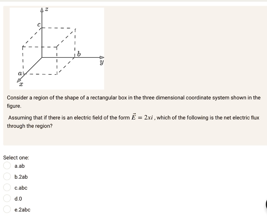 SOLVED: Consider a region in the shape of a rectangular box in the three-dimensional coordinate ...