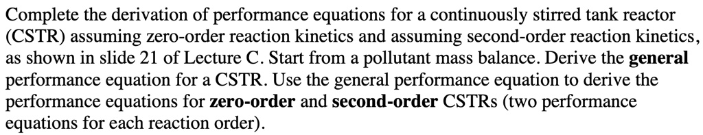 SOLVED: Complete the derivation of performance equations for a ...