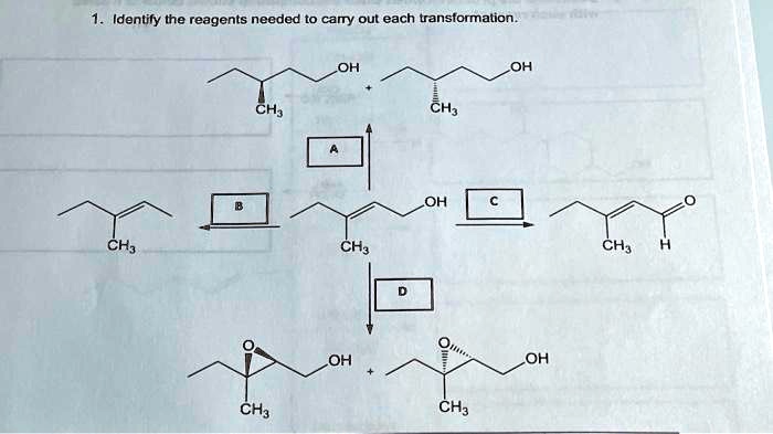 SOLVED: Identify the reagents needed to carry out each transformation ...