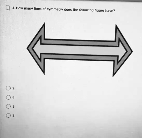 SOLVED: 4. How many lines of symmetry does the following figure have?