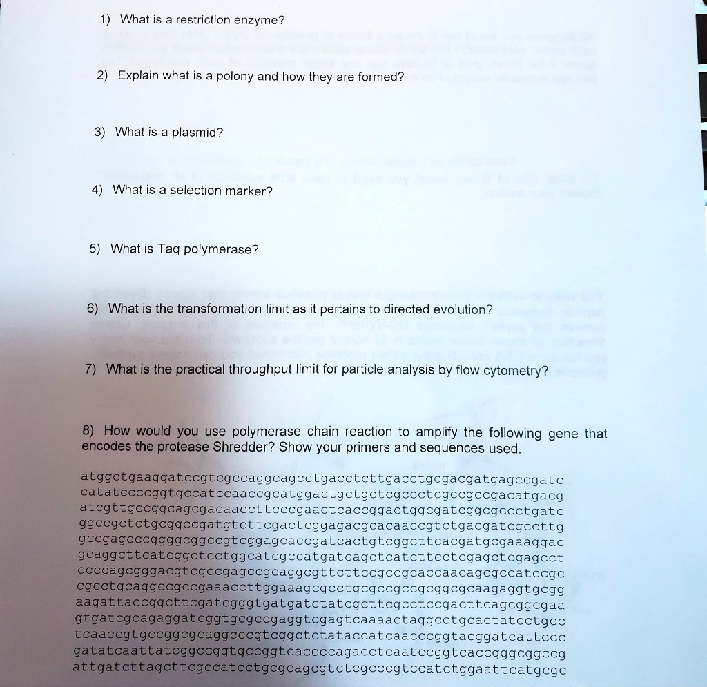 What is a restriction enzyme explain what is polony and how...
