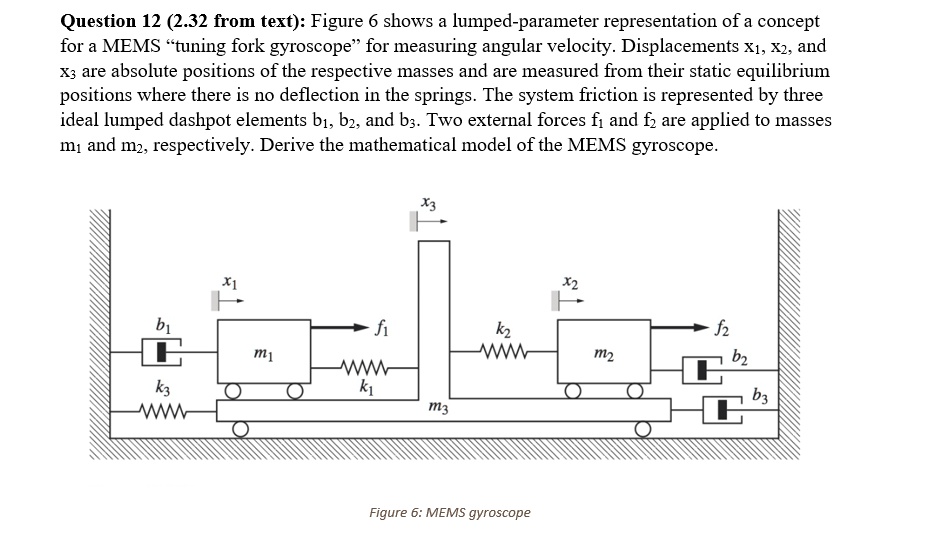 SOLVED: Question 12 (2.32 from text): Figure 6 shows a lumped-parameter ...